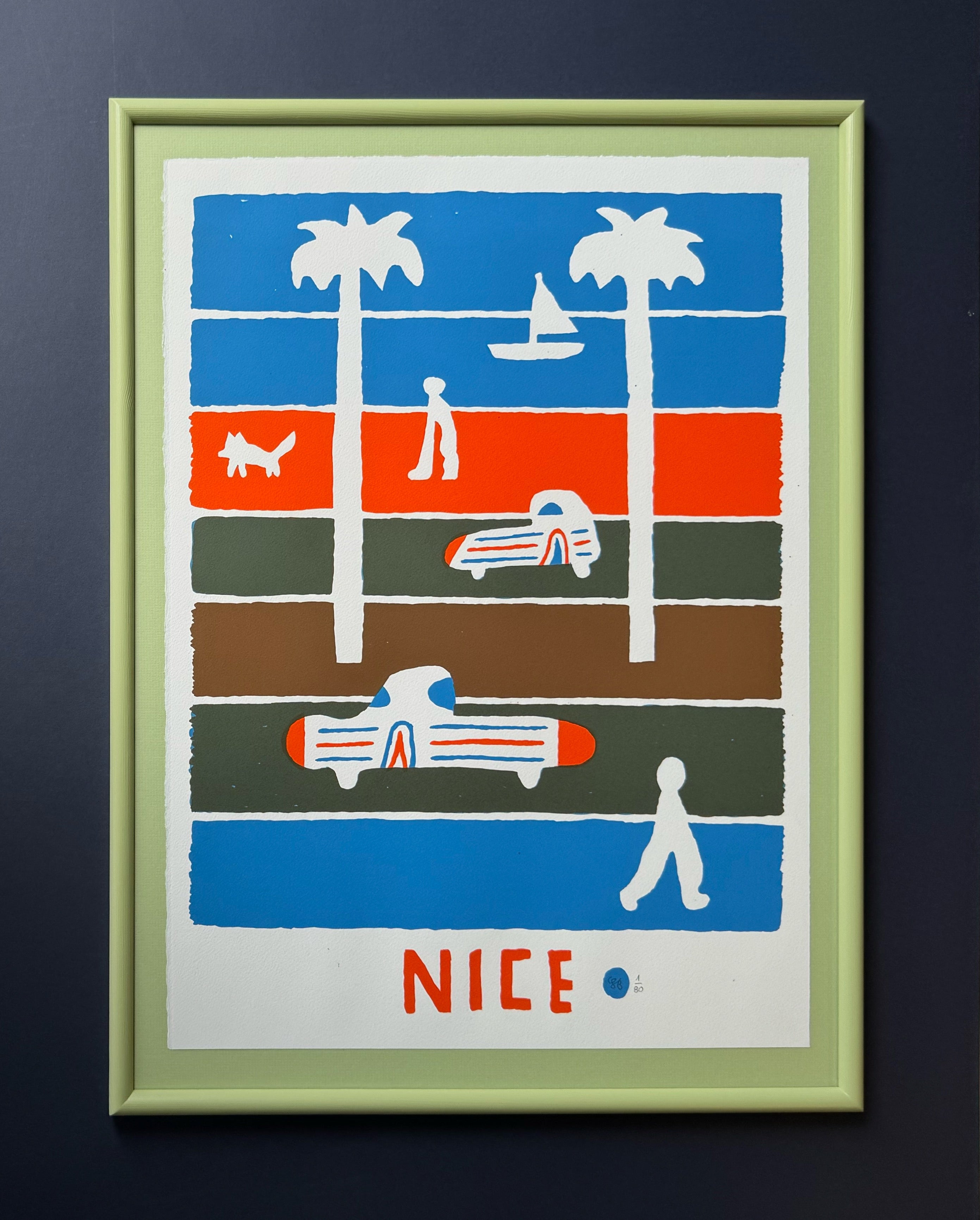 Litografi: Søren Behncke, Promenade des Anglais (2025) – Schytz Haaning A/S