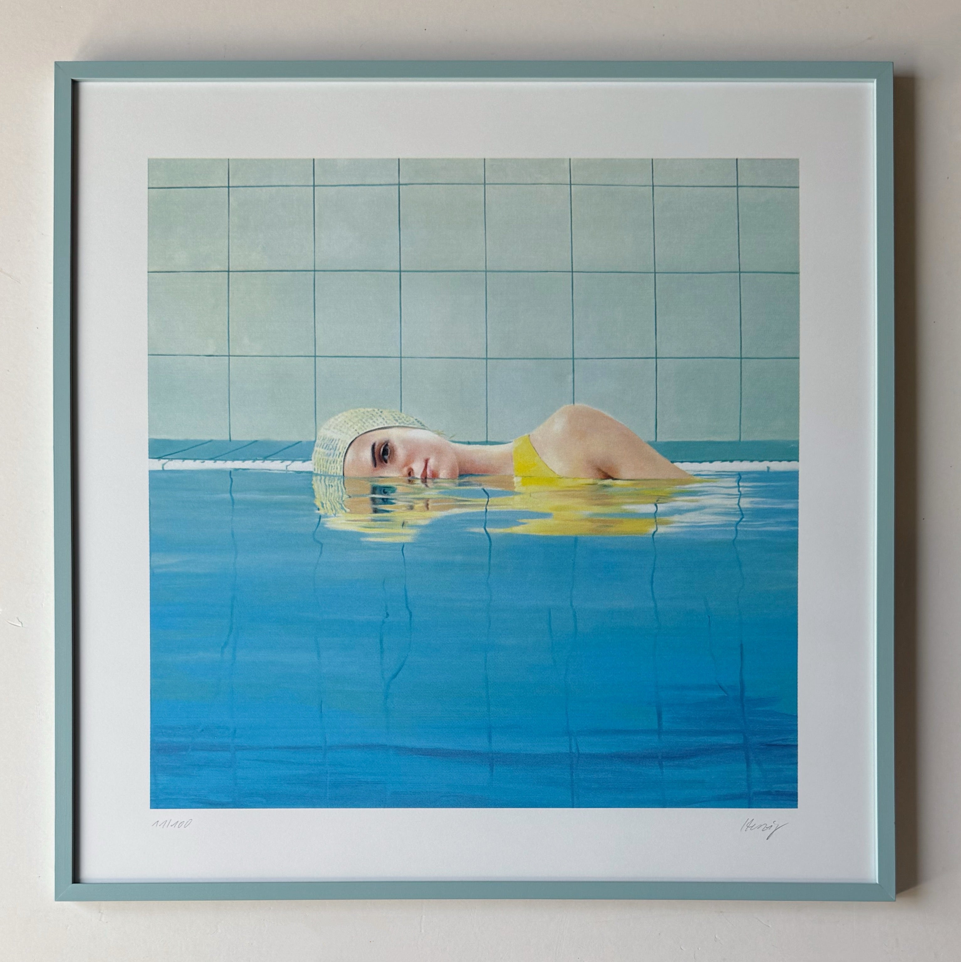 Glicée print: Christian Herzig, Schwimmerin (2025) – Schytz Haaning A/S